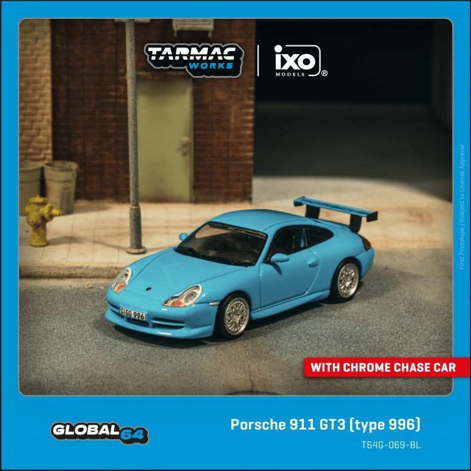 Tarmac Works - Porsche 911 GT3 (type 996) Light Blue – Mini Toy Sensei
