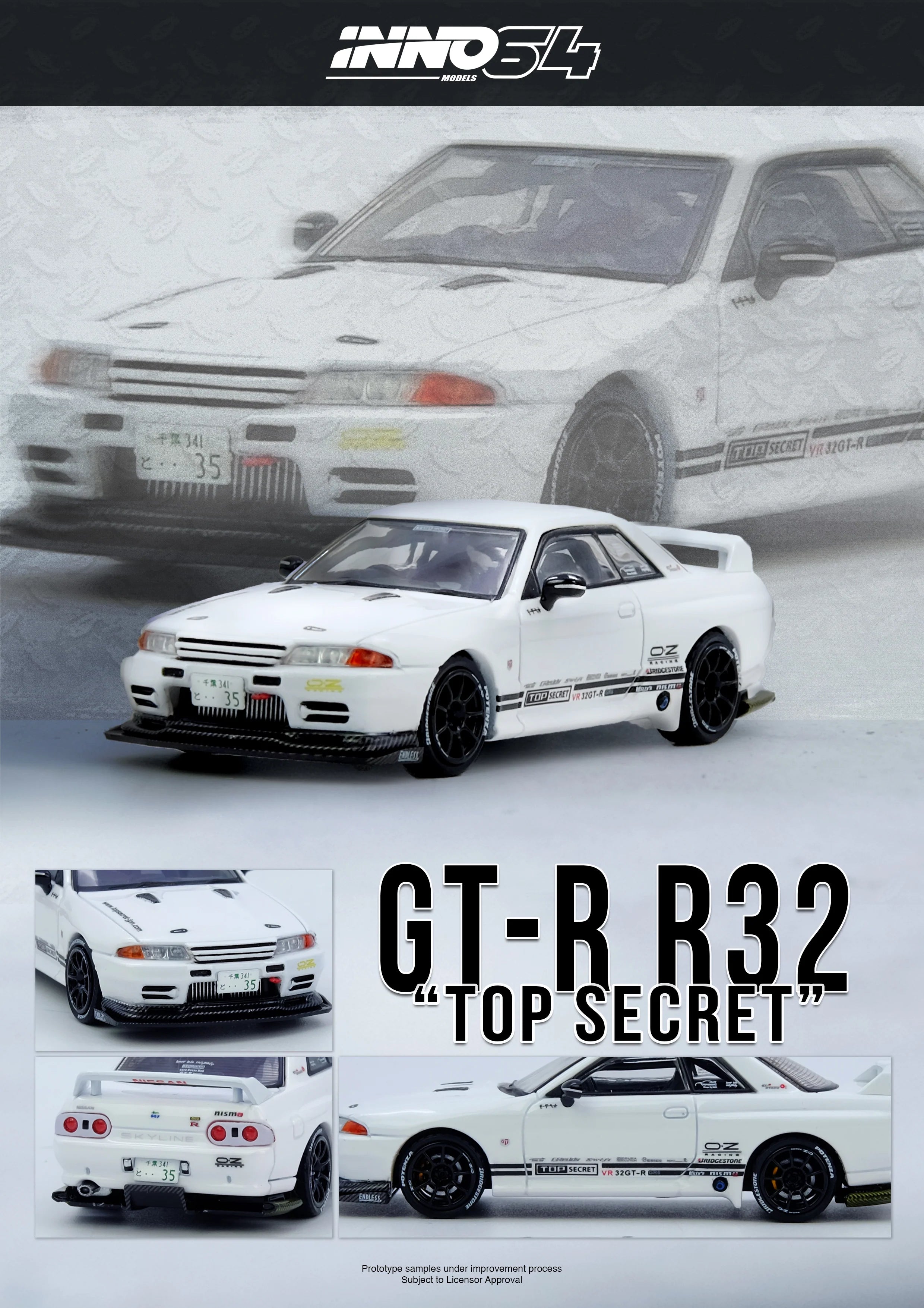 *Pre-Order* INNO Models INNO64 TOP SECRET VR32 GT-R White – Mini Toy Sensei